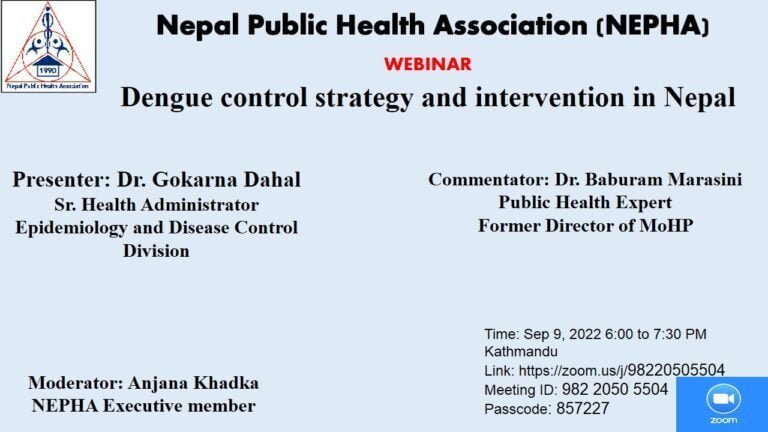 NEPHA Webinar: Dengue Control Strategy and Intervention in Nepal
