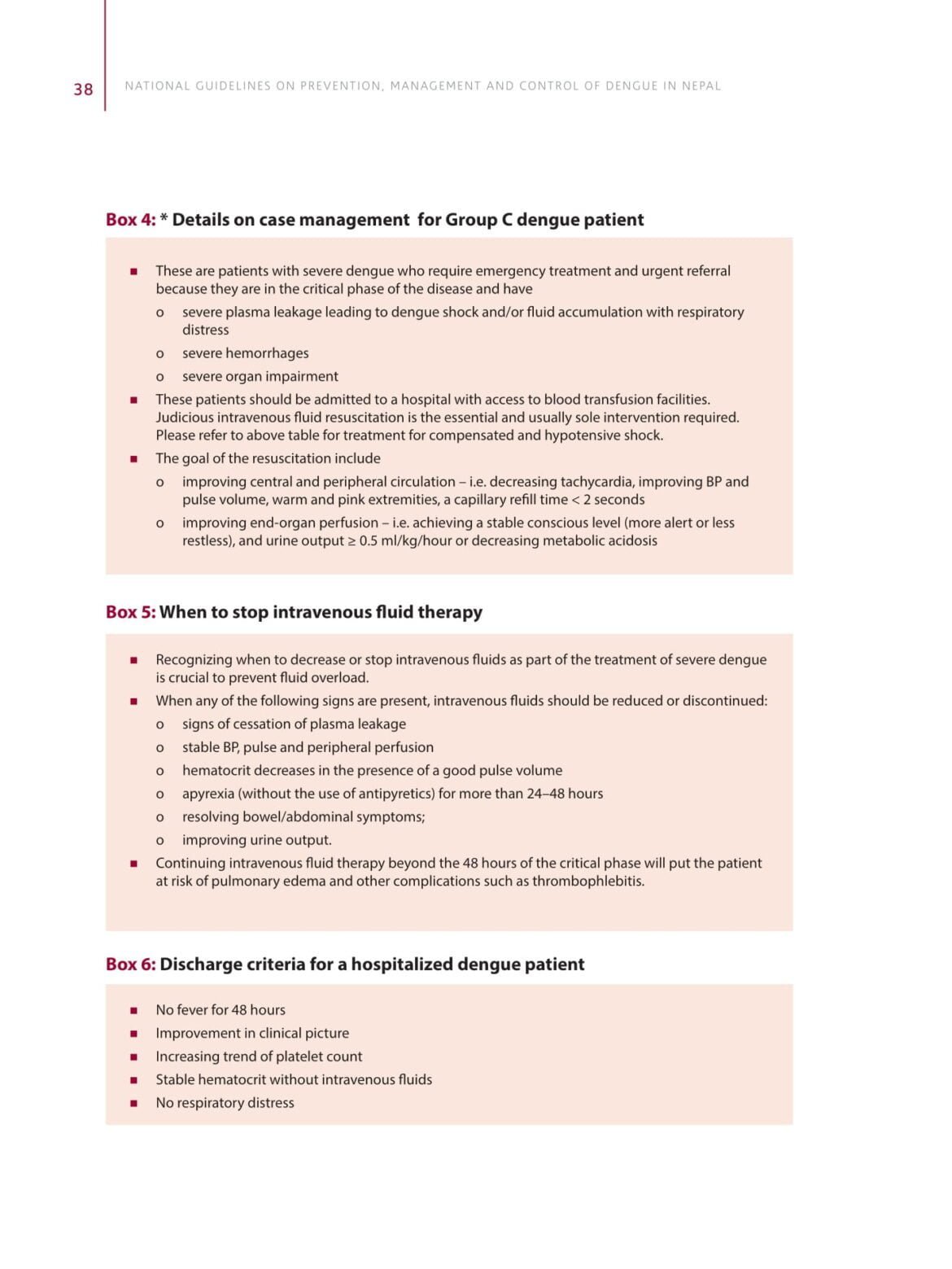 Step wise approach for Dengue Case Management