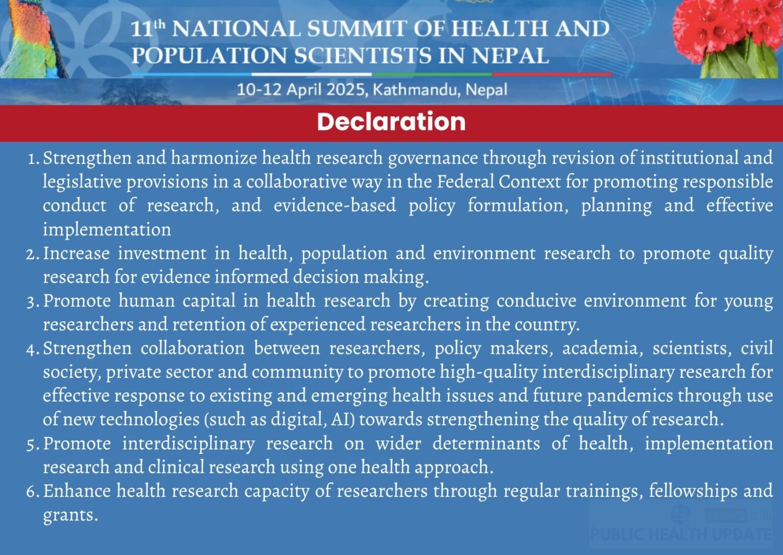Declaration of the Eleventh National Summit of Health and Population ...